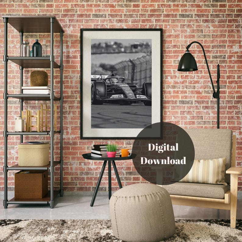 Ferrari F1 Poster Black&white, Men's Wall Art, Scuderia Ferrari F1 Car ...