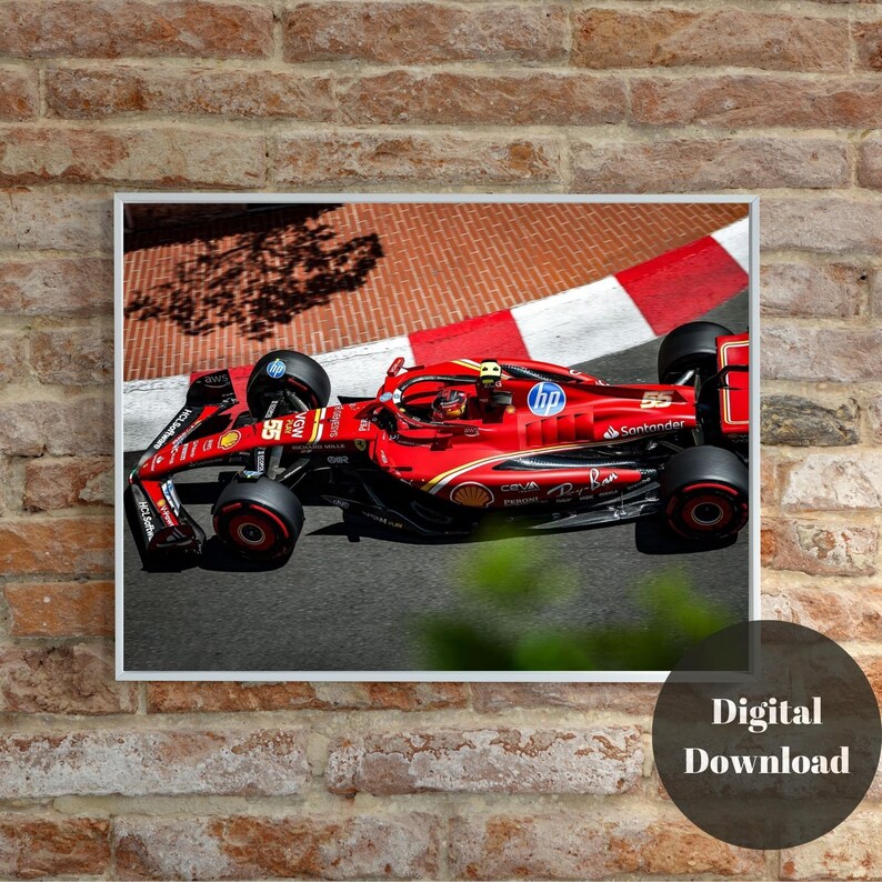 Ferrari F1 Poster, Formula One Print, Ferrari Car Wall Art, Minimalist ...
