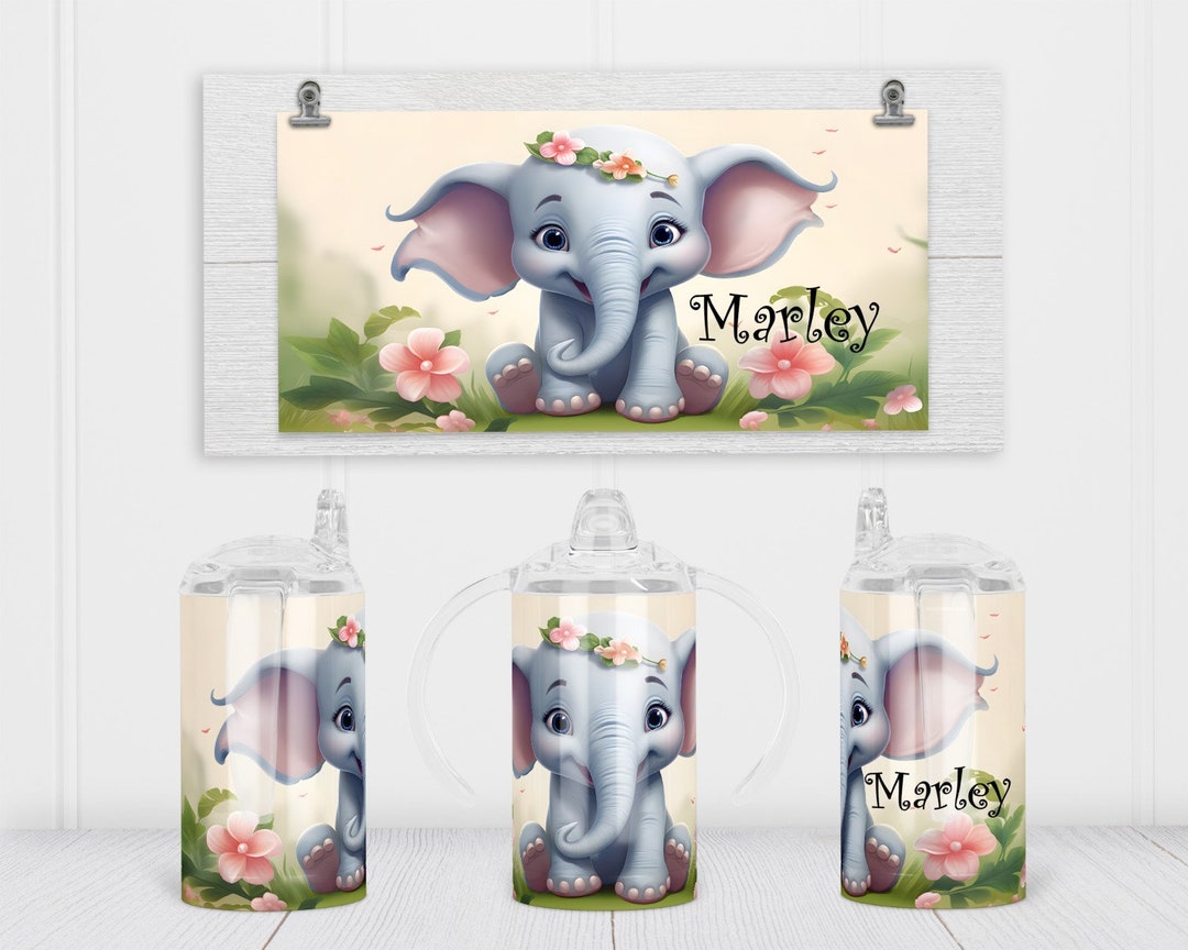 Elephant Stainless Steel Sippy Cup, 2 Lids & 2 Designs! 8 Oz Sippy ...