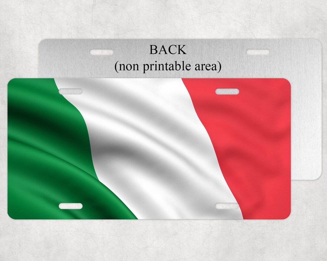 Italy Flag License Plate Wall Sign, Front Car Tag , 3 Designs! Italian ...