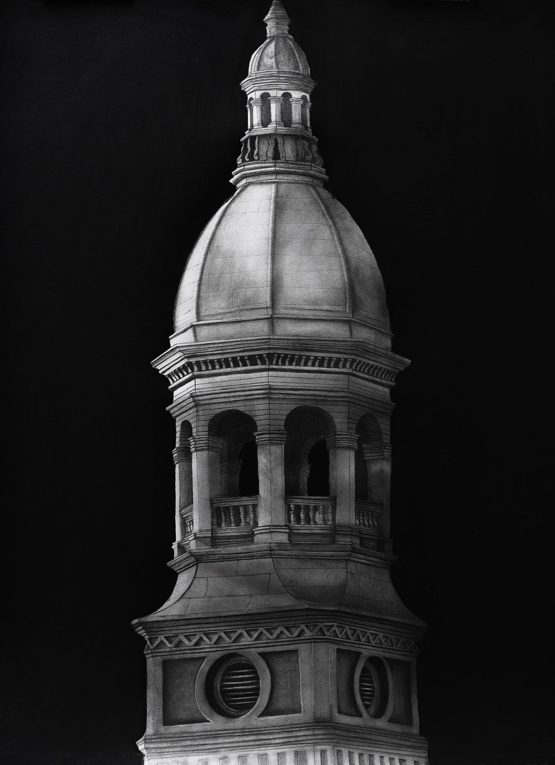 Monument in Monochrome- 2024, 18x 24 Inches, Realistic Pencil Drawing ...