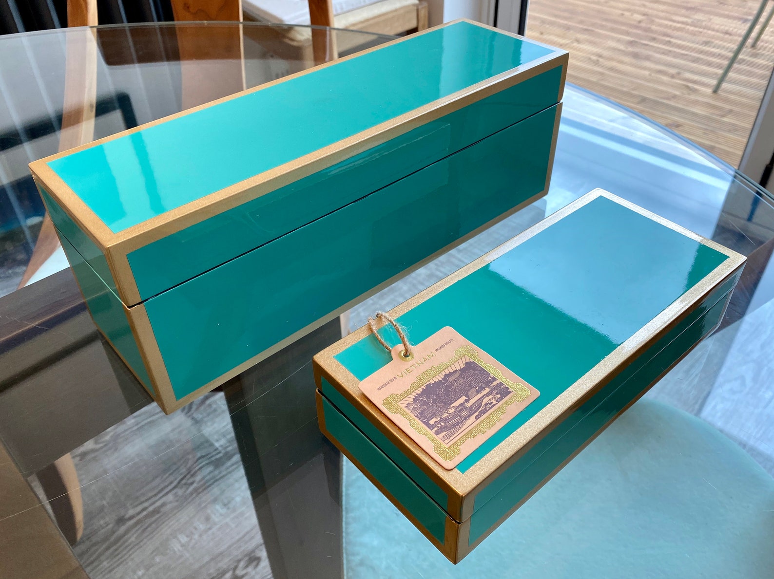 Handcrafted in Vietnam Turquoise Boxes | Etsy