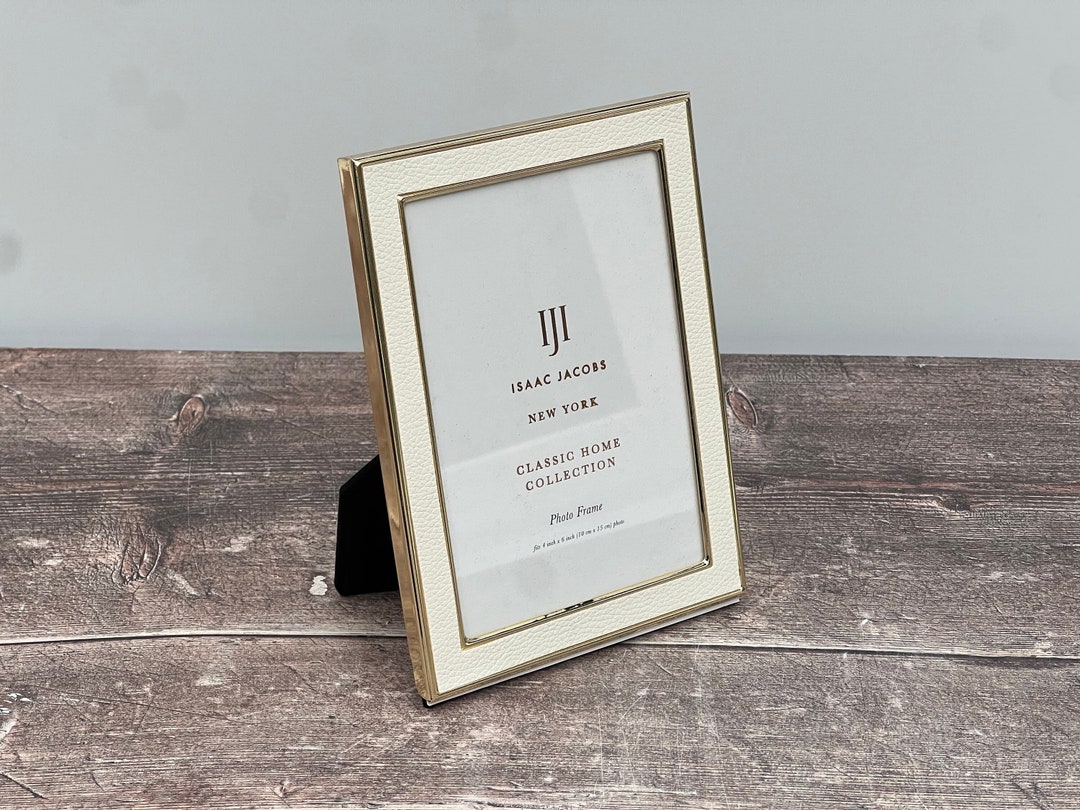 Isaac Jacobs White and Gold Photo Frame, 4 X 6 - Etsy