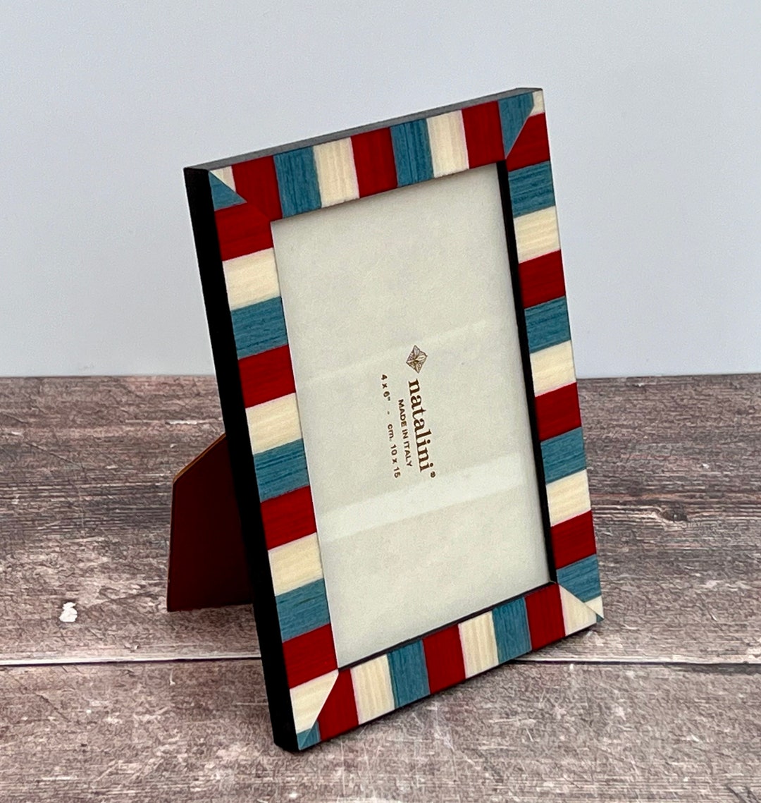 Natalini Red, Blue and Cream Photo Frame, Made in Italy, 4x 6 - Etsy