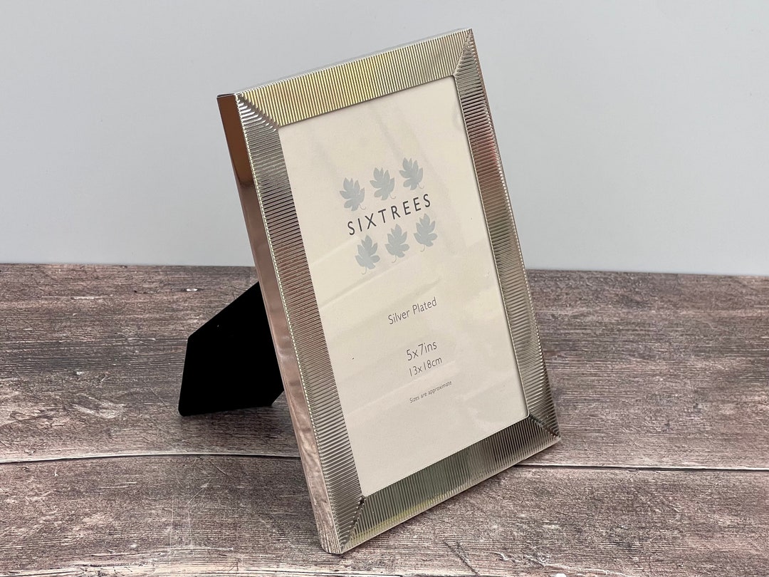 Sixtrees Silver Plated Ribbed Photo Frame, 5 X 7 - Etsy