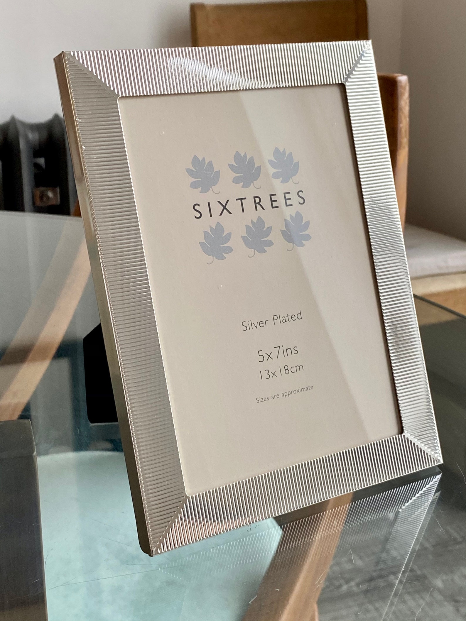 Sixtrees Silver Plated Ribbed Photo Frame 5 x 7 | Etsy