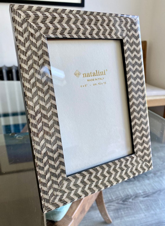 Natalini Grey Chevron Photo Frame made in Italy 4 X | Etsy