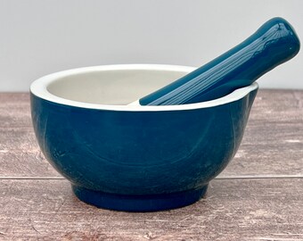 Pestle and Mortar, Spice and Herb Grinder Stoneware Hand Thrown Pottery Ceramic Handmade ...