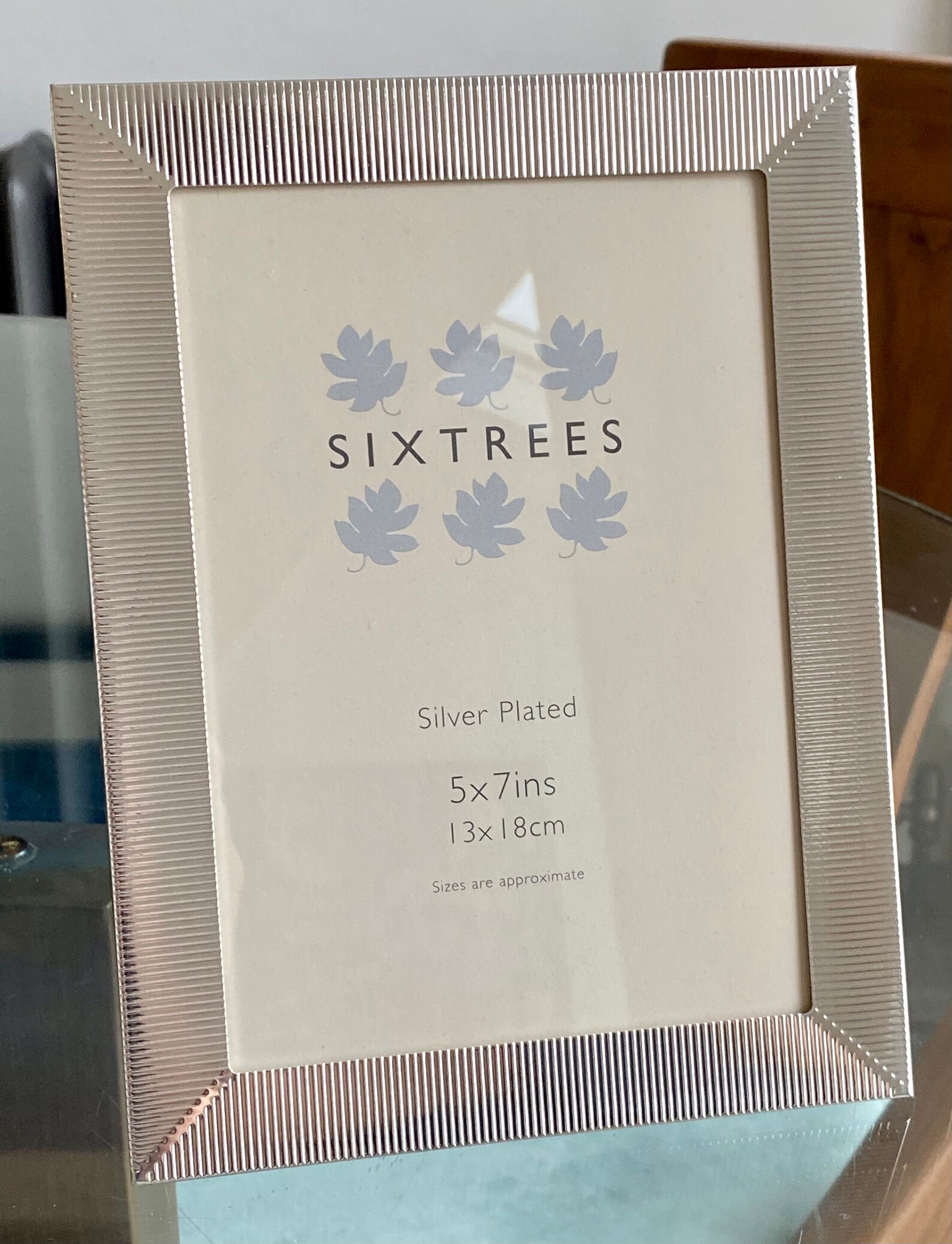Sixtrees Silver Plated Ribbed Photo Frame 5 x 7 | Etsy