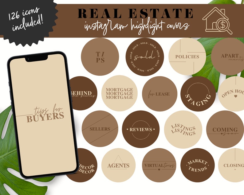 Real Estate Instagram Highlight Covers, Realtor Branding Instagram ...