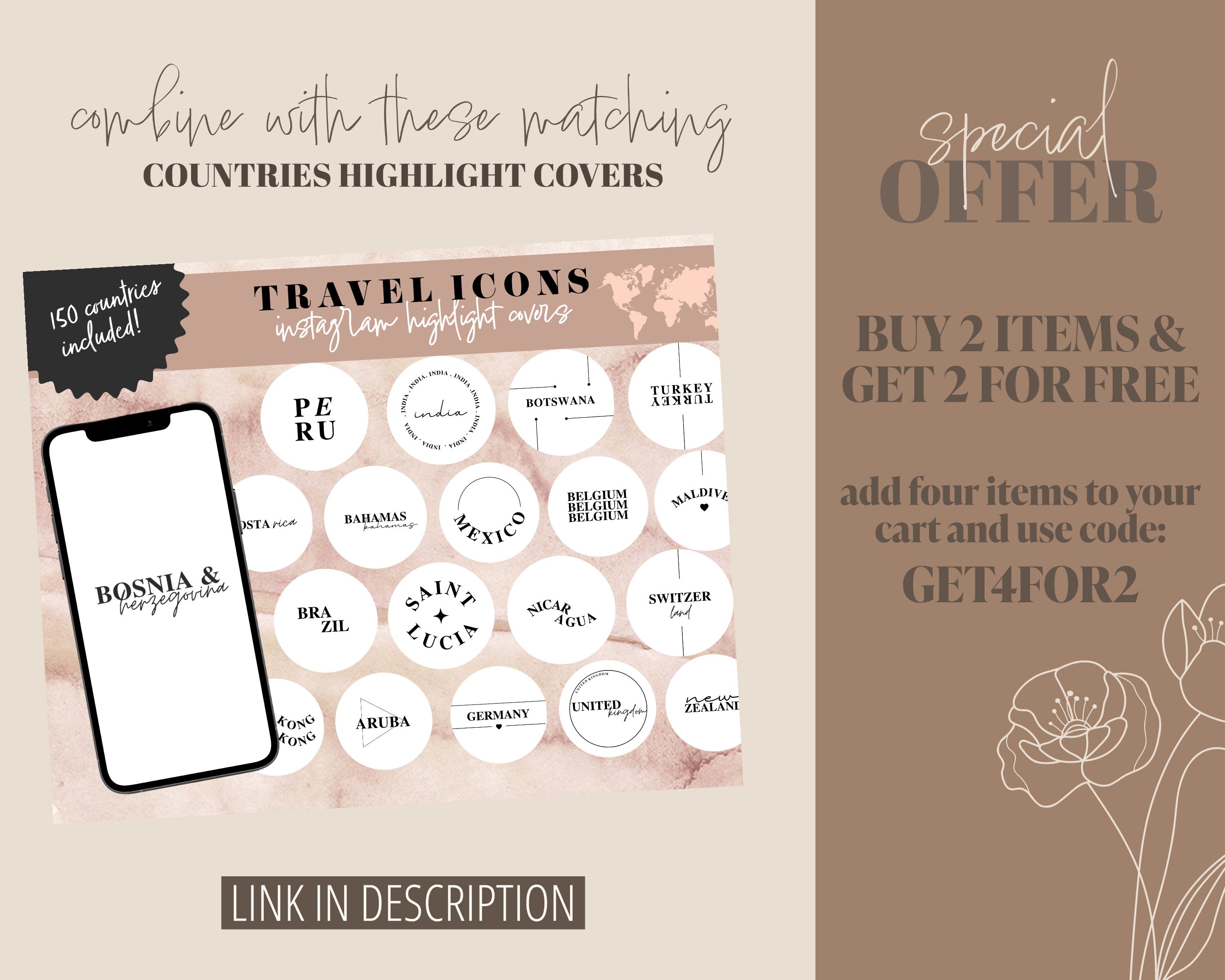 White Instagram Highlight Covers With Letters, Black Story Icons Words ...