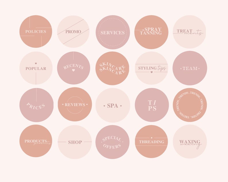 Beauty Salon Instagram Highlight Covers, Pink Esthetician IG Templates ...