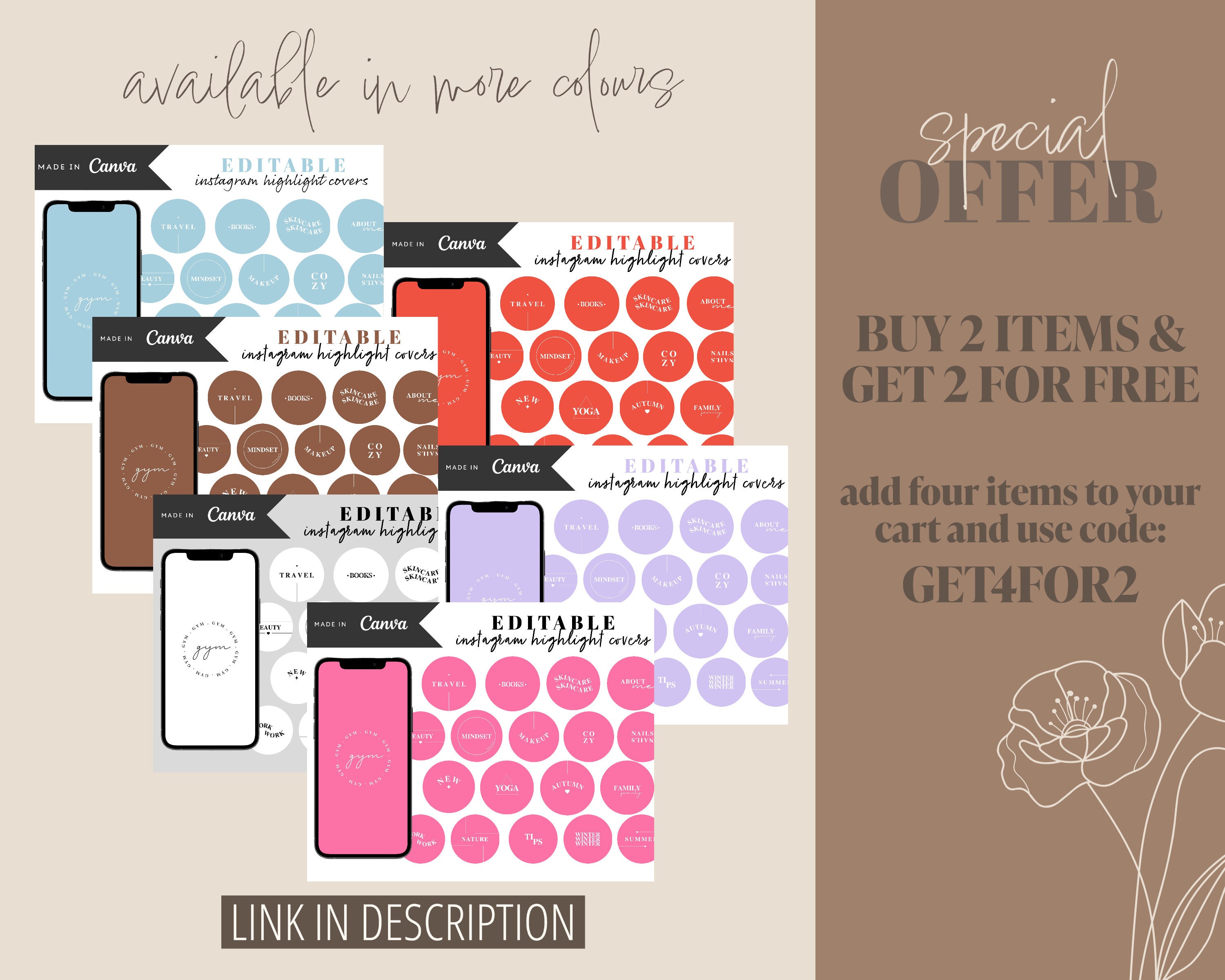 Orange Instagram Highlight Covers With Letters Peach Modern - Etsy