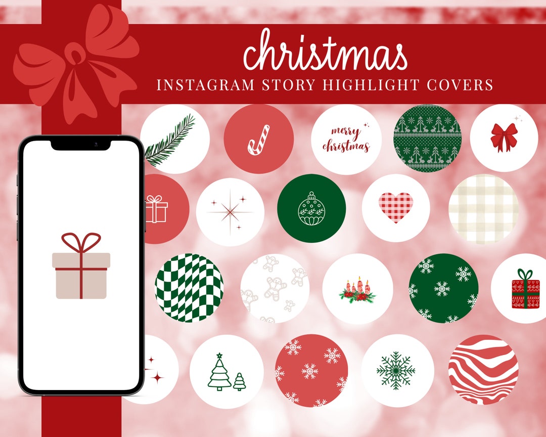 Christmas Instagram Highlight Covers, Boho Holiday Story Icons, Winter ...