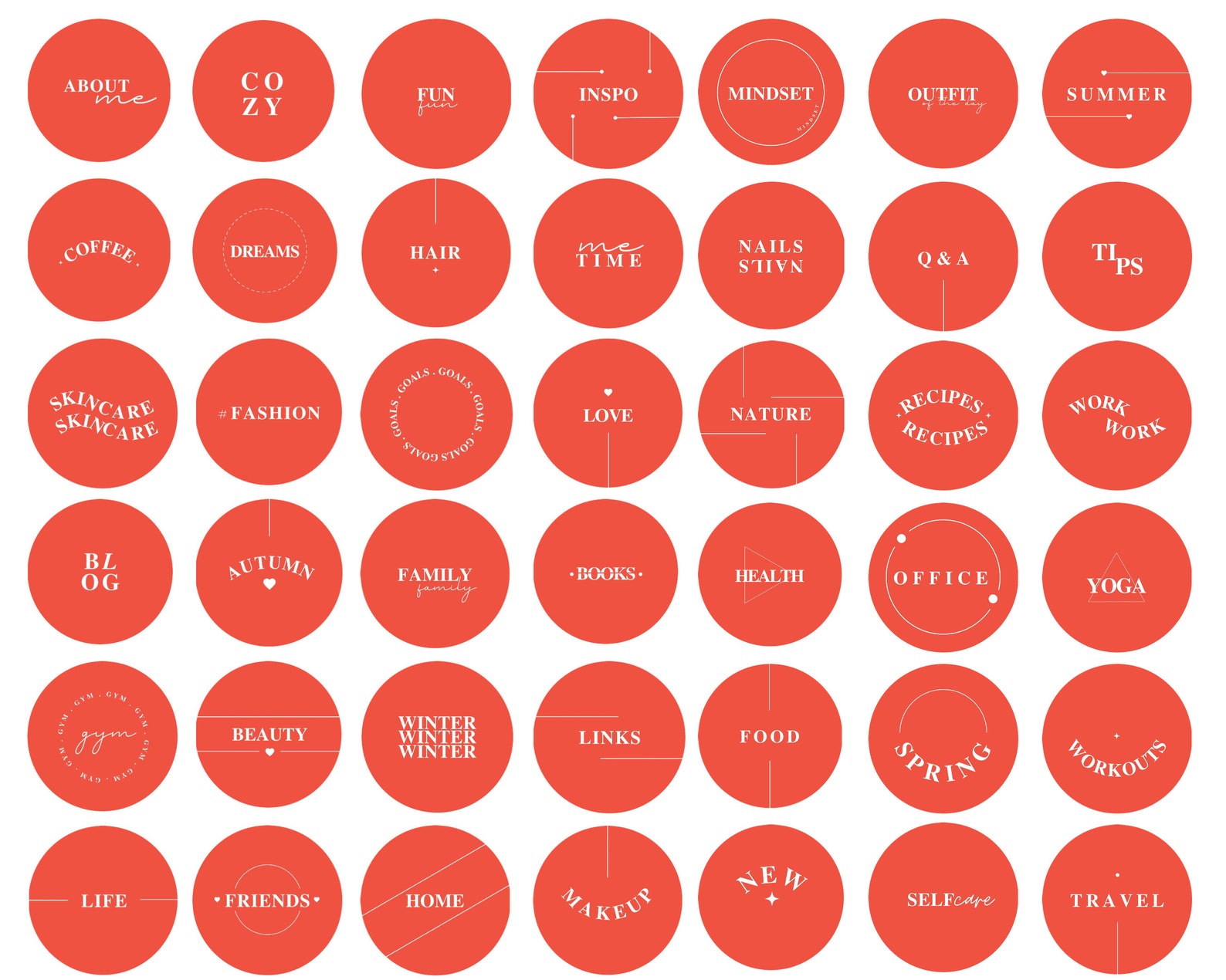 Red Instagram Highlight Covers With Letters Modern Story - Etsy