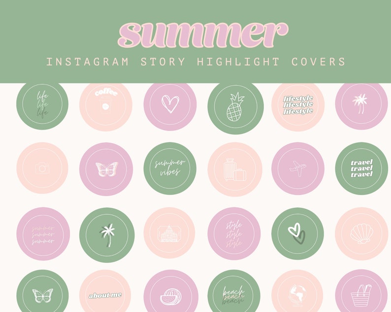 Summer Instagram Highlight Covers, Minimalist Pink Instagram Highlight ...