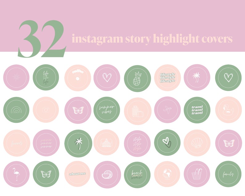 Summer Instagram Highlight Covers, Minimalist Pink Instagram Highlight ...