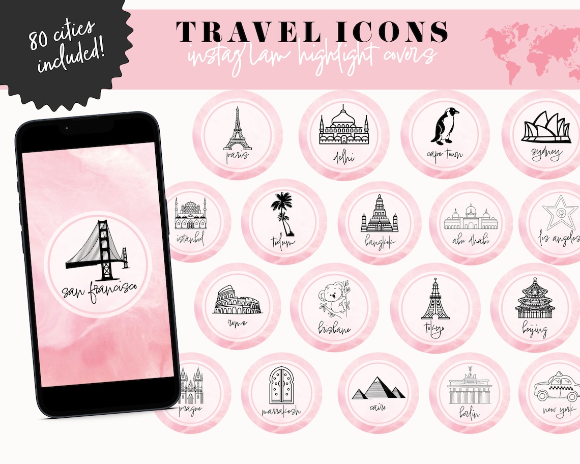 Travel Instagram Highlight Covers, City Instagram Story Covers, Travel ...
