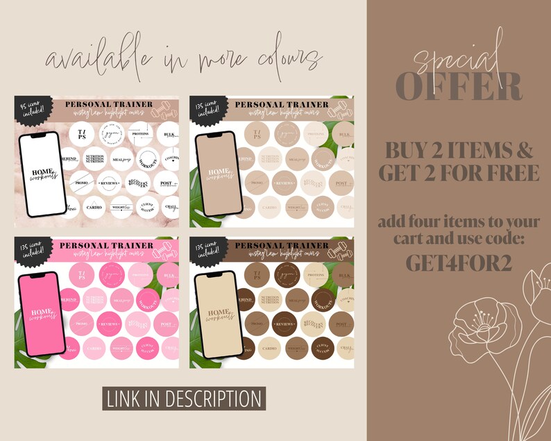 Fitness Instagram Highlight Covers With Letters, Personal Trainer ...