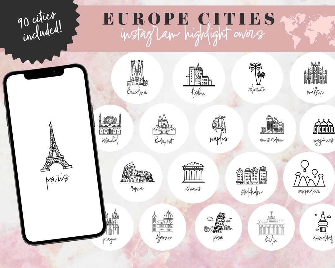 Travel Instagram Highlight Covers, Design Highlight City Names, Travel ...