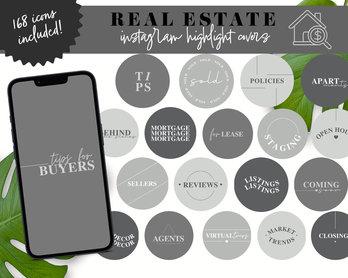 Real Estate Instagram Highlight Covers, Realtor Branding Instagram ...
