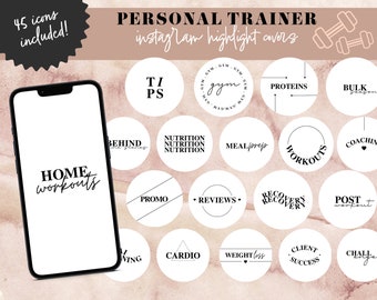 Fitness Instagram Highlight Covers With Letters Pink Personal - Etsy