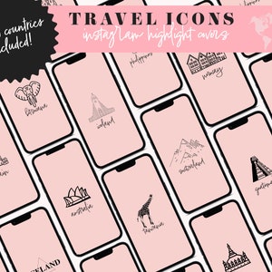 Travel Instagram Highlight Covers Countries Instagram Story - Etsy