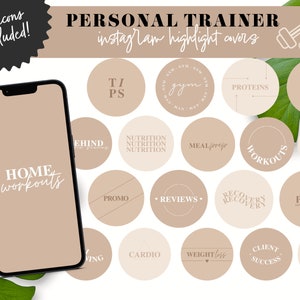 Fitness Instagram Highlight Covers With Letters, Beige Personal Trainer ...
