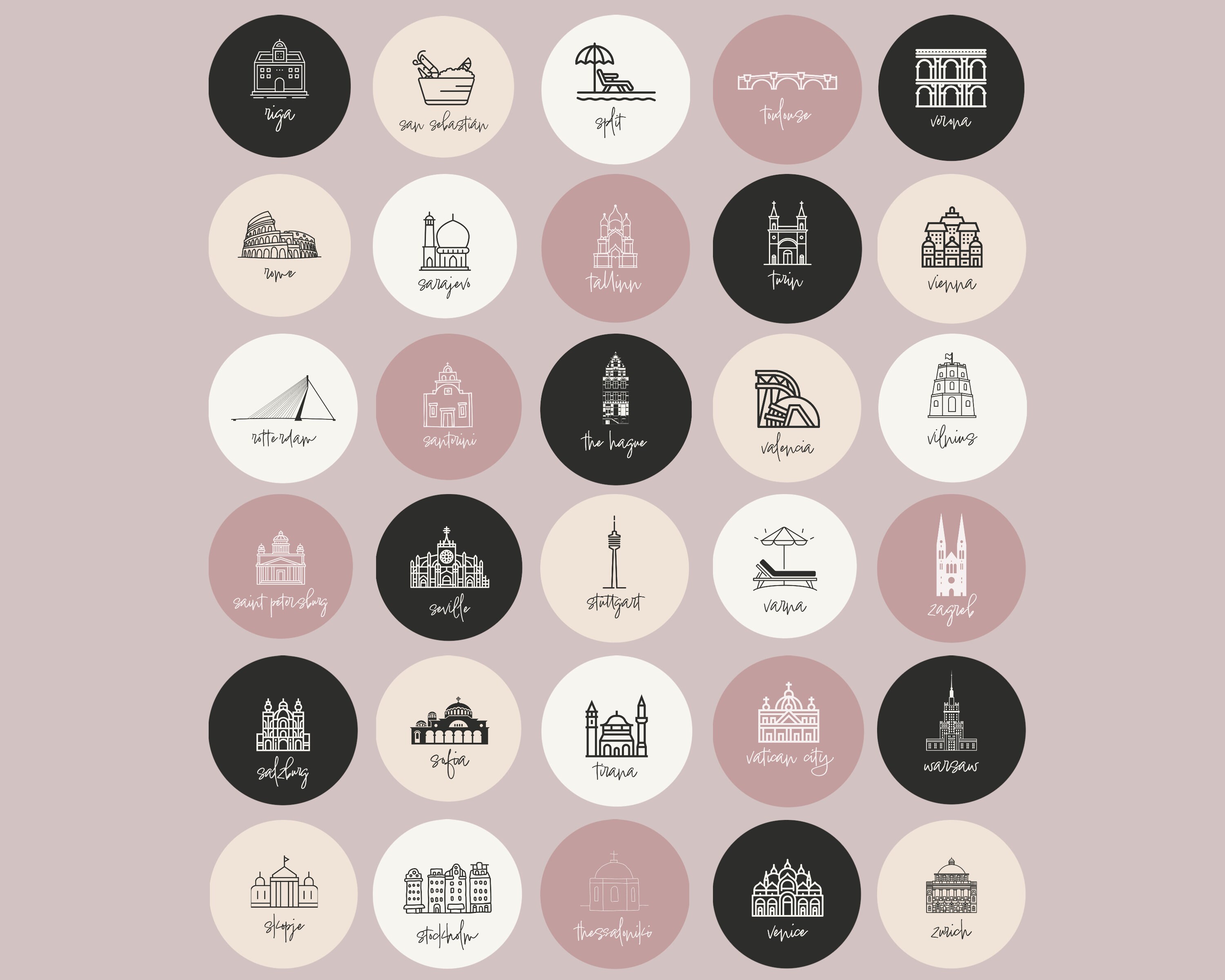 Travel Instagram Highlight Covers, Design Highlight City Names, Travel ...