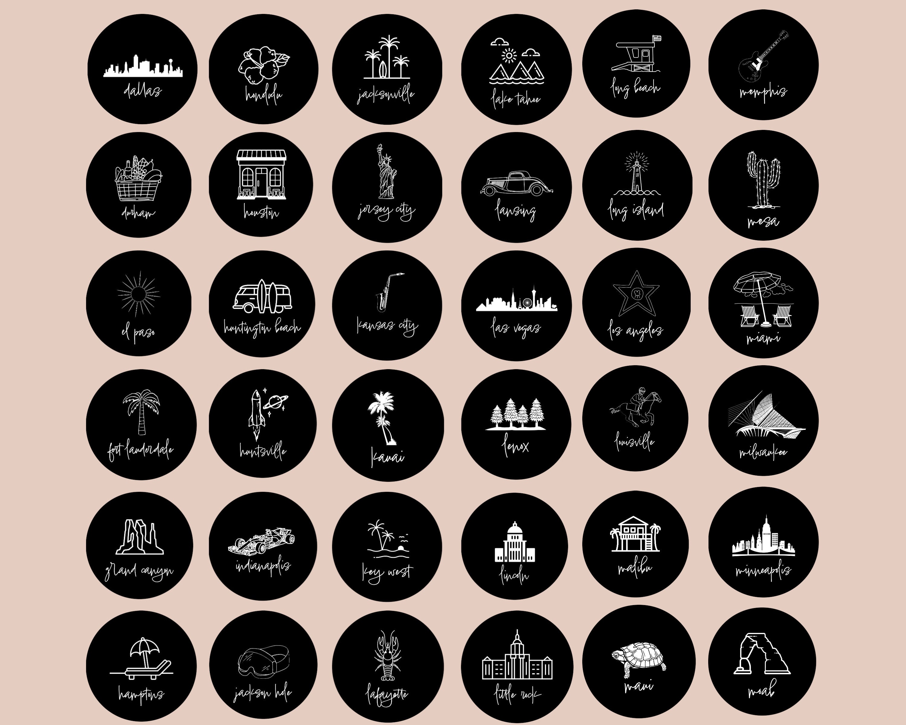 Travel Instagram Highlight Covers, US Cities & 50 States Highlights ...
