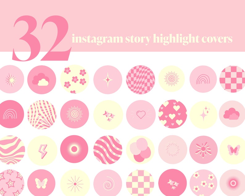 32 Groovy Instagram Highlight Covers, 80s Pink Retro Instagram ...