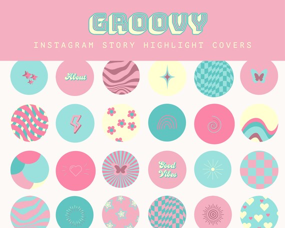 32 Groovy Instagram Highlight Covers 80s Retro Instagram - Etsy