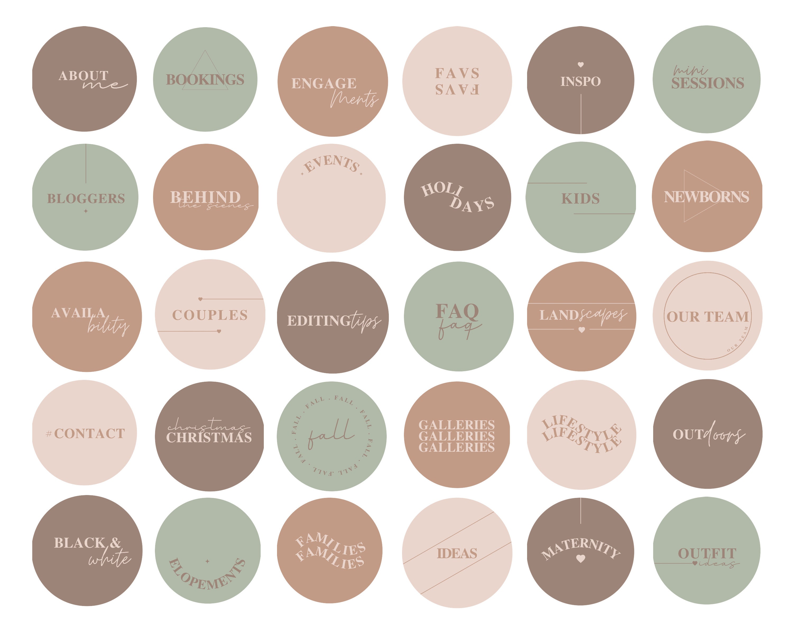 Photographer Instagram Highlight Covers Neutral Brown - Etsy