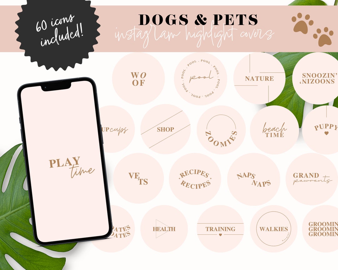 Dogs Instagram Highlight Covers, White Instagram Templates, Pink ...