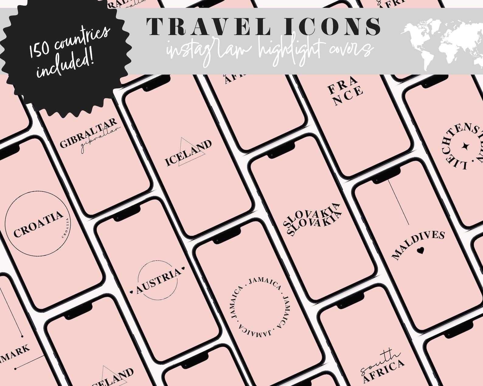 Travel Instagram Highlight Covers, Travel Agent Logo, Destination Story ...