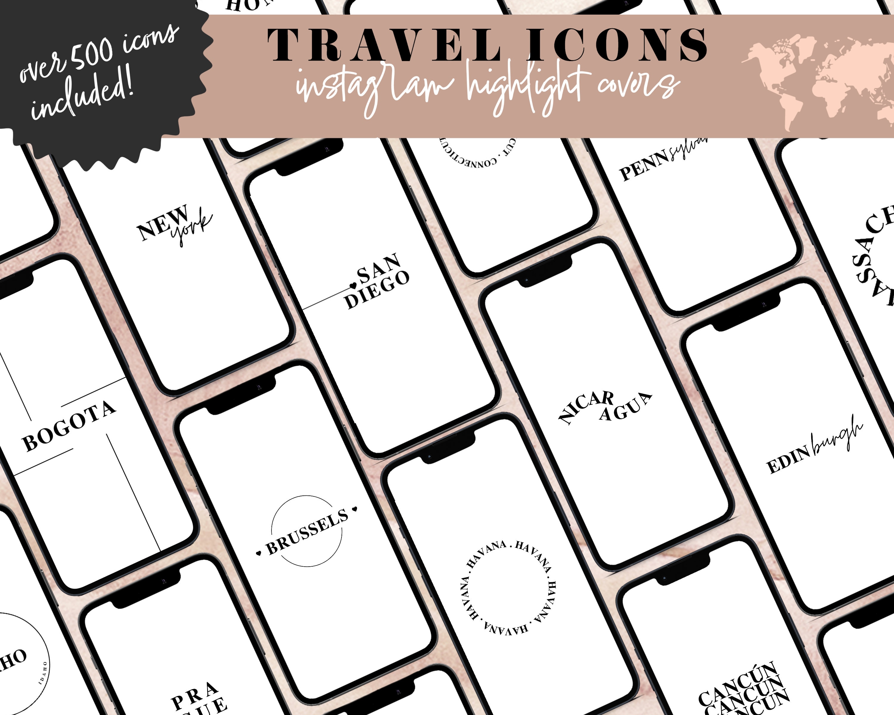 Travel Instagram Highlight Covers Travel Agent Logo - Etsy