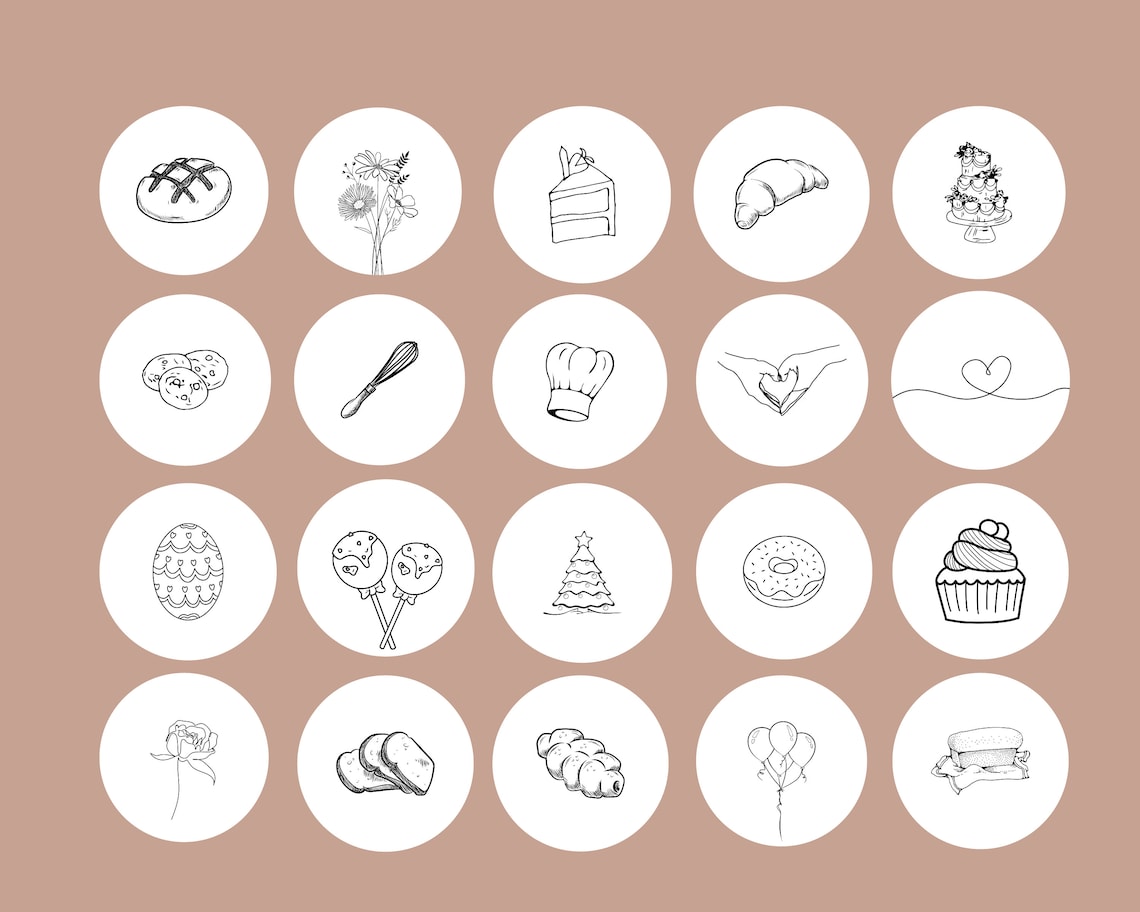 Bakery Instagram Highlight Covers With Letters, Baking Templates ...