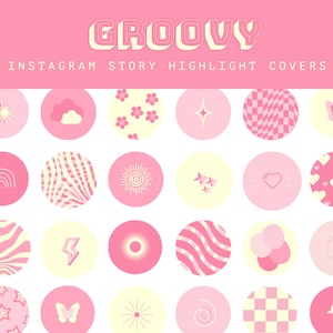 32 Groovy Instagram Highlight Covers, 80s Pink Retro Instagram ...