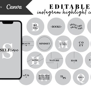 Grey Instagram Highlight Covers With Letters, Modern Story Icons Words ...