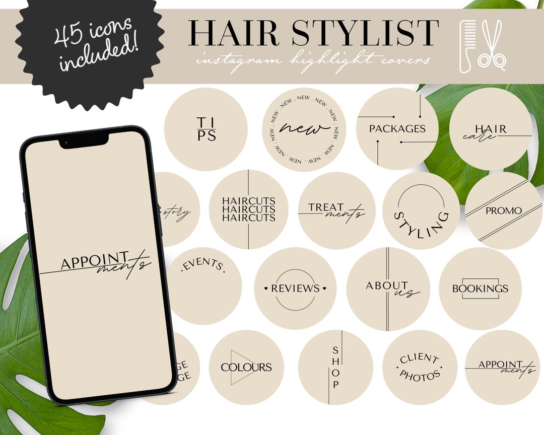 Hairstylist Instagram Highlight Covers With Letters, Hair Salon ...