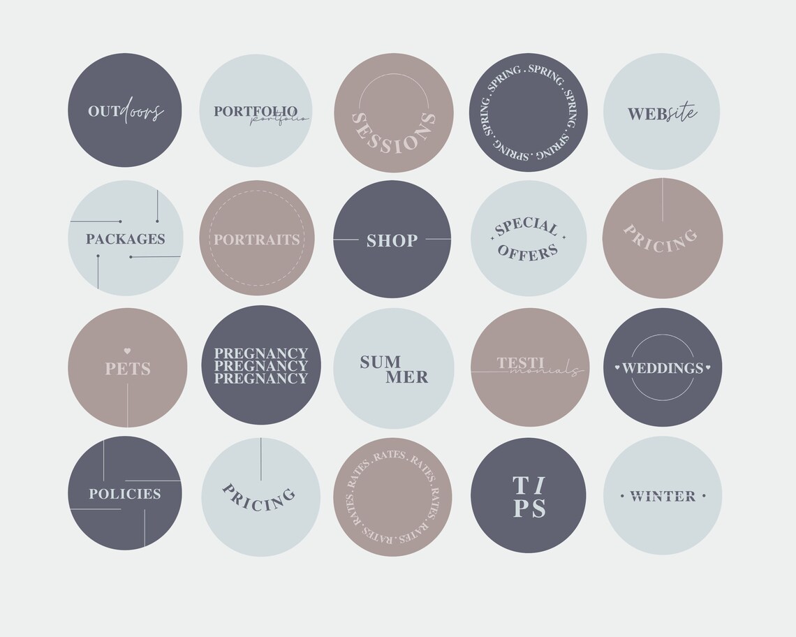 Photographer Instagram Highlight Covers Blue Instagram - Etsy