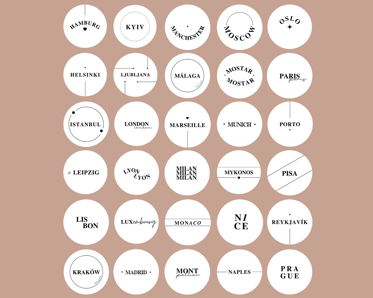 Travel Instagram Highlight Covers Travel Agent Logo Europe - Etsy