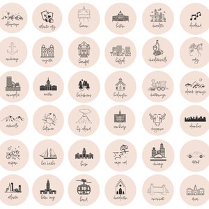 Travel Instagram Highlight Covers, Popular US Cities & Destinations ...