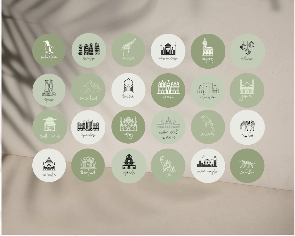 Travel Instagram Highlight Covers, Countries Instagram Story Icons ...