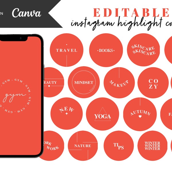 Red Instagram Highlights - Etsy