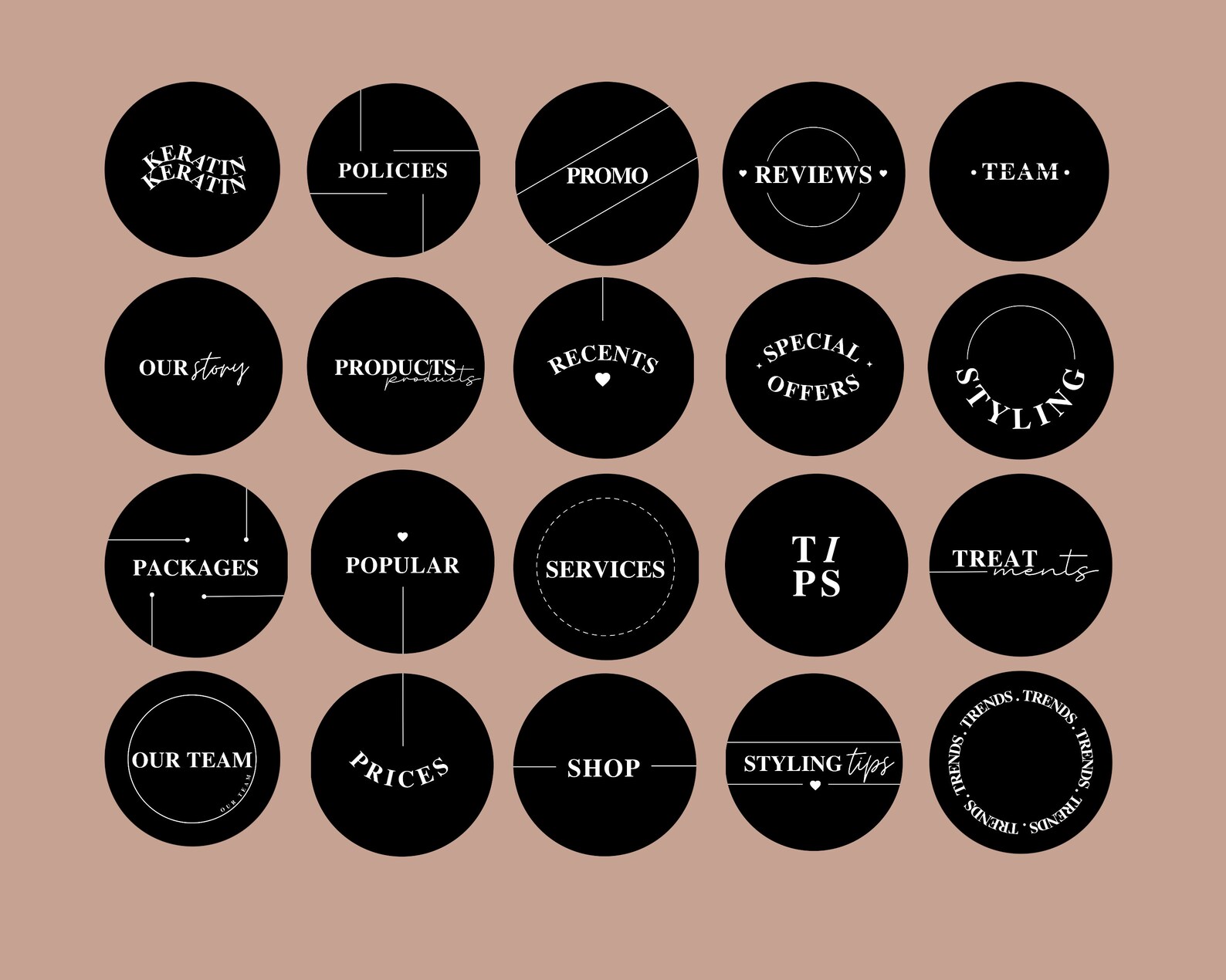 Hairstylist Instagram Highlight Covers With Letters, Hair Salon ...