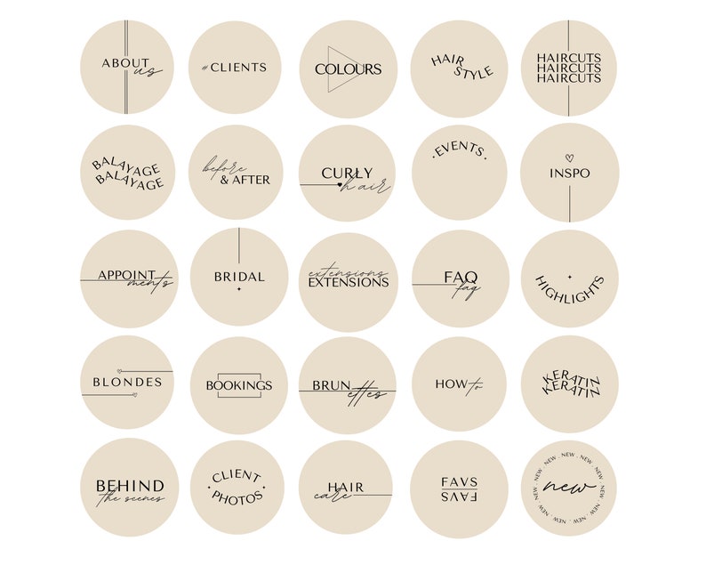 Hairstylist Instagram Highlight Covers With Letters, Hair Salon ...