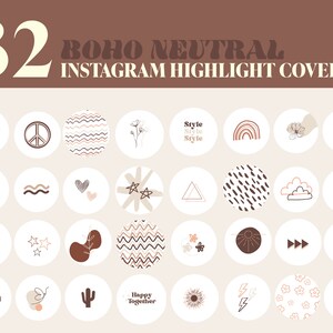 Boho Neutral Instagram Highlight Covers 80s Natural Groovy - Etsy