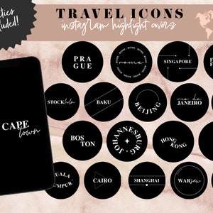Travel Instagram Highlight Covers, Travel Agent Logo, Boho Cities Story ...