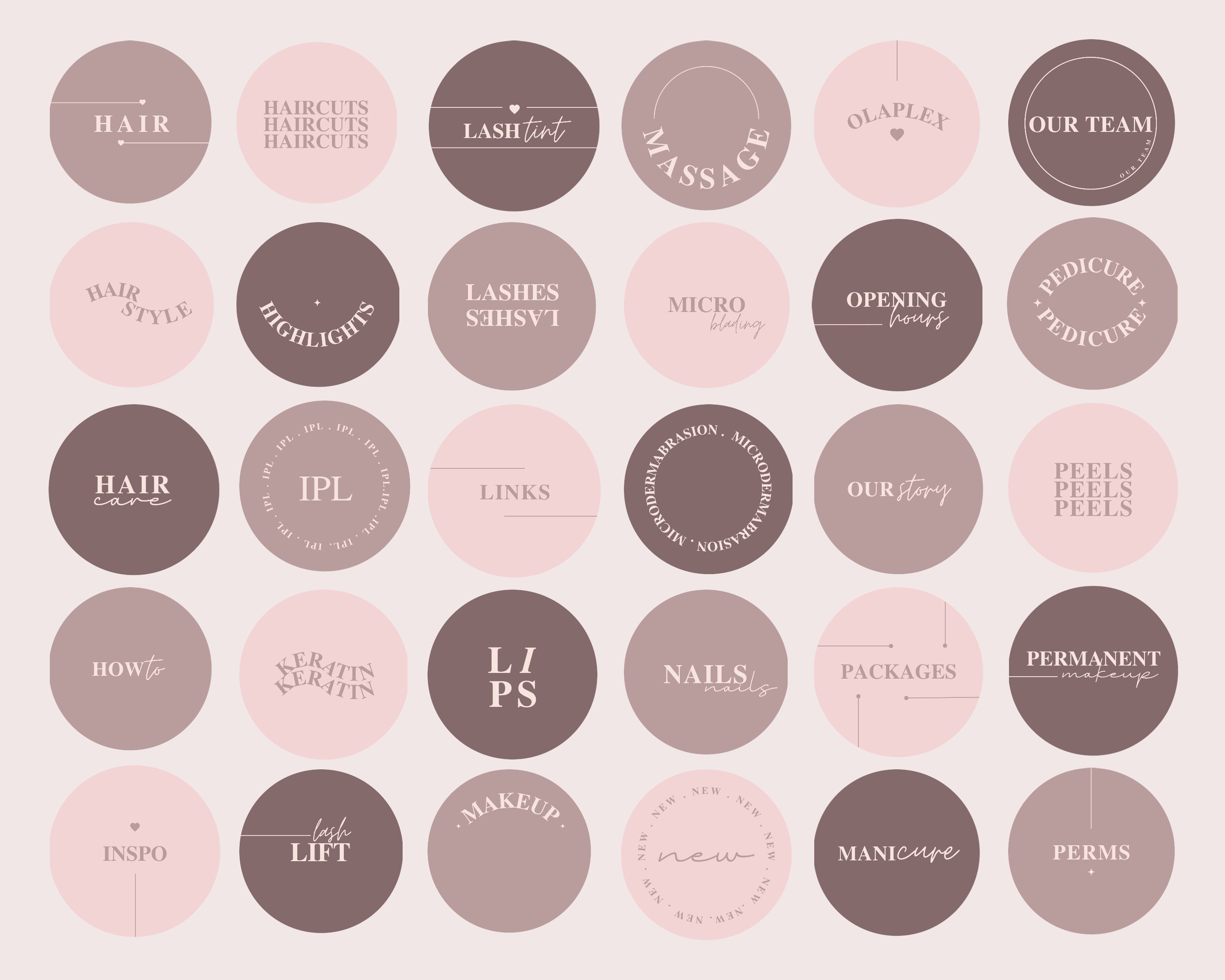 Beauty Salon Instagram Highlight Covers, Pink Esthetician Templates ...